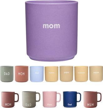 DESIGN LETTERS Lieblings-VIP Kaffeetasse MOM | Stilvolle Premium Porzellan Kaffeetassen | Geschenk f&uuml;r Mama | Verwenden Sie die Kaffeetasse als Cappuccinotasse oder 