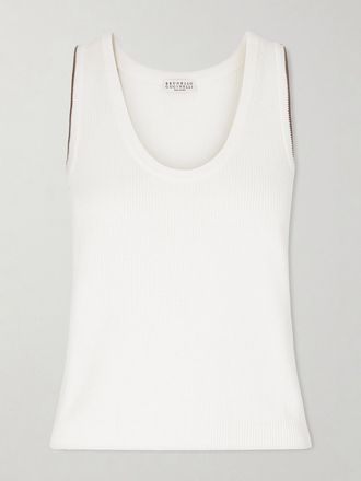 Brunello Cucinelli D&eacute;bardeur En Coton C&ocirc;tel&eacute; - Blanc