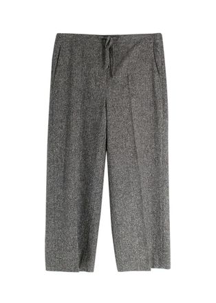 Max Mara S Max Mara Grey Wide Leg Wool Trousers Size XL