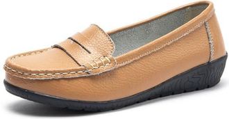 Generic Mocassins confortables et d&eacute;contract&eacute;s pour femme, mocassins classiques en cuir pour femme pour le travail daffaires, kaki, 40.5 EU