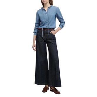 Aspesi Camisa Mod.5447 - Femme - Blouses et Chemises - Bleu - Taille: 44 FR