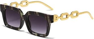 Generic 2025 designer hip-hop chaîne en métal mode lunettes de soleil boîte de tir rue décoration dombrage (couleur : C, taille : moyen)