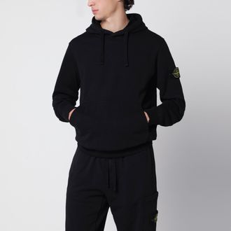 Stone Island Black cotton hoodie