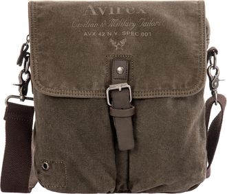 Avirex Collection 140506 Umh&auml;ngetasche, gro&szlig;, mit verstellbarem Schultergurt, Canvas, Crossbody Bag, f&uuml;r Herren, khaki
