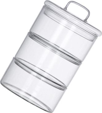 BESPORTBLE Glas Salatbeh&auml;lter Satz mit Deckel Stapelbare Transparente Obstschale aus Glas Multifunktionale Aufbewahrungsschale f&uuml;r Lebensmittel und Salate
