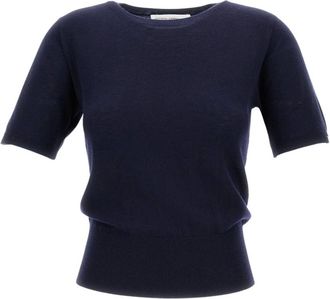 Extreme Cashmere Femme, Pulls, Bleu, Taille: ONE Size Pull ras du cou &agrave; manches courtes