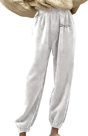 Generic Pantalon de jogging pour femme en polaire chaude doubl&eacute;e : pantalon de pyjama pour femme long moelleux pantalon de sport dhiver baggy pantalon polaire