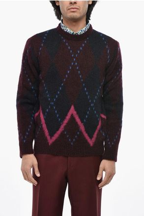 Altea Argyle Motif Crew-Neck Sweater size L