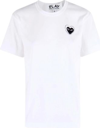 Comme Des Gar&ccedil;ons Femme, Tops, Blanc, Taille: 40 FR Metalstone Heart T-shirt