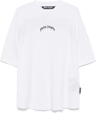 Palm Angels t-shirt &agrave; logo incurv&eacute; - Blanc