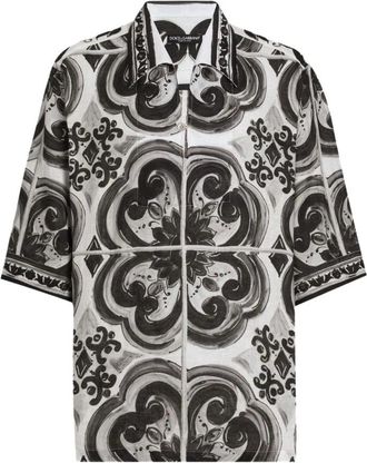 Dolce & Gabbana Homme, Chemises, Multicolore, Taille: L Chemise &agrave; Manches Courtes Imprim&eacute; Majolica