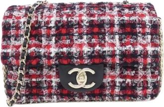 Chanel Sac bandouli&egrave;re Pre-owned en tweed et fausses perles - Femme - Pre-owned - Rouge - Taille: ONE Size