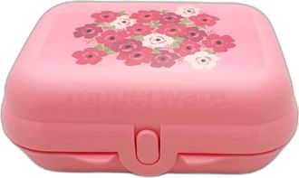 Tupperware to Go Twin rosa Blumen Motiv Brotdose Sandwich Lunchbox Box Behälter Kindi Twin Kind Kindergarten Schule Dose klein Größe 2