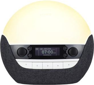 Lumie Bodyclock Luxe 750DAB - R&eacute;veil lumineux avec radio DAB, enceintes Bluetooth, lumi&egrave;re faible en bleu pour le sommeil