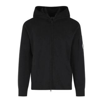 C.P. Company C.p. Company, Homme, Sweatshirts et sweats &agrave; capuche, Noir, Taille: 2XL C.p. Company - Pull en laine zipp&eacute; avec capuche
