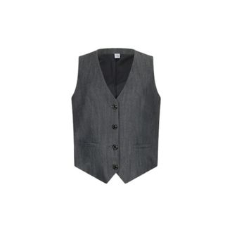 Liu Jo Denim Gro&szlig;vaterweste mit V-Ausschnitt - - Suits - Damen - Grau - L