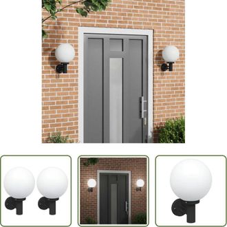 vidaXL vidaXL Applique murale moderne - Applique Murale Ext&eacute;rieure 2 pcs Noir 28 x 25 x 38 cm