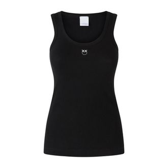 Pinko Geripptes Tanktop Love Birds - - Tops - Damen - Schwarzk - L