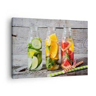 Arttor Bilder auf Leinwand Eis Minze Erfrischung Getr&auml;nke Leinwandbild 70x50cm Wandbilder Dekoration Wohnzimmer Schlafzimmer K&uuml;che Deko Klein Wanddeko Bild W