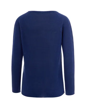 Max Mara Womens Knit Jumper Maglia Basic Light Blue Linen Jumpers Sweater