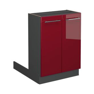 Vicco Lot de cuisine Fame-Line, Rouge bordeaux Haute brillance, 60 cm sans plan de travail Vicco