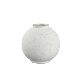 Blomus Vase -RUDEA- S | Farbe Lily White | Blumenvase aus Keramik | Dekovase Farbe beige | 15 x 15 x 14,5 cm