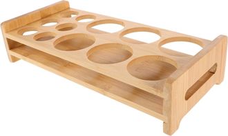 Valiclud Holztablett Für Schnapsgläser Serviertablettformen Aus Bambus Für Party Bar Club Präsentationsständer Für Whisky Schnapsgläser Organizer Für Zuhause