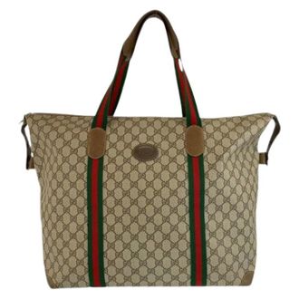 Gucci Pre-owned Vintage GG Supreme Canvas Boston Tote - Femme - Pre-owned - Brun - Taille: ONE Size