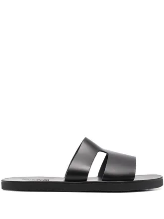 Ancient Greek Sandals claquettes Apteros en cuir &agrave; d&eacute;coupes - Noir