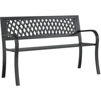 vidaXL Gartenbank Schwarz 120 cm Stahl vidaXL