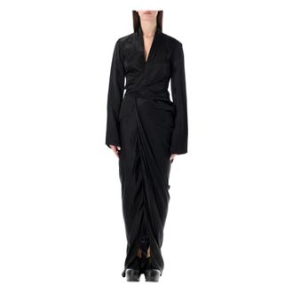 Rick Owens Langes Wickelkleid - - Dresses - Damen - Schwarzk - M