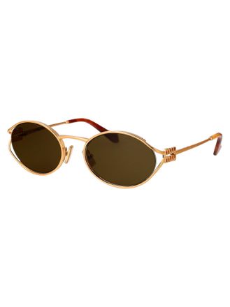 Miu Miu Womens Sunglasses 0mu 52ys Gold Brass Metal