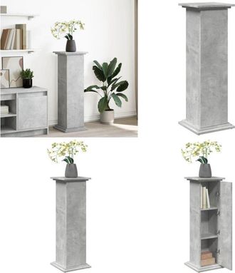 vidaXL Postament mit Stauraum Betongrau 31x30x90 cm Holzwerkstoff - Vidaxl
