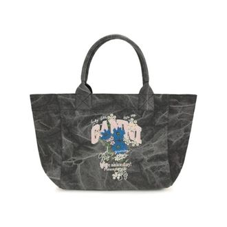 Ganni Sac cabas imprim&eacute; graphique en toile - Femme - Sacs - Gris - Taille: ONE Size