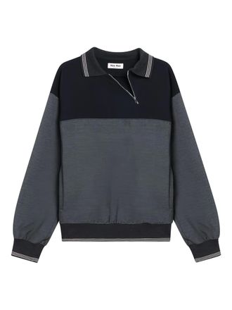 Miu Miu sweat colour block zipp&eacute; - Gris