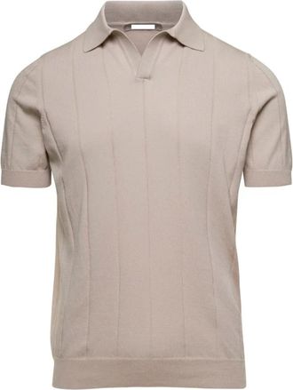 Paolo Fiorillo Homme, Tops, Beige, Taille: L Polo en coton style r&eacute;tro