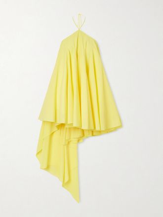Jacquemus Robe Dos Nu Asym&eacute;trique En Cr&eacute;pon De Coton M&eacute;lang&eacute; La Robe Triangle Courte - Jaune