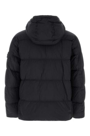 Stone Island Mens Slate Nylon Down Jacket Blue Giacche E Gilet