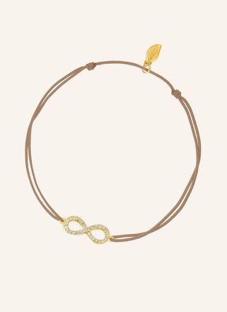 Leaf Freundschaftsarmband Infinity Aus 18 Karat Gelbgold Mit Diamanten beige