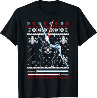 Star Wars Luke and Vader Battle Ugly Christmas Sweater T-Shirt