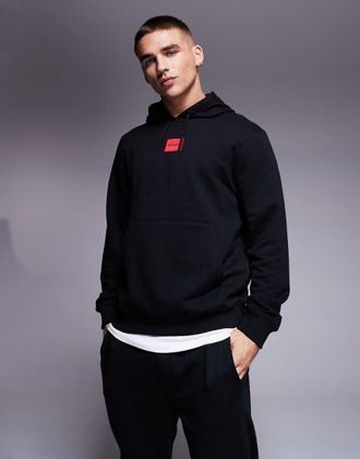 HUGO BOSS HUGO Red - Daratschi - Kapuzenpullover in Schwarz mit Logo