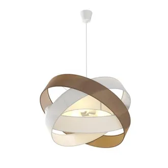 Lindby Suspension en Tissu Simaria &agrave; intensit&eacute; variable (Moderne) Marron Textile e. a. pour Salon & Salle manger (&agrave; 3 lampes, E27) Luminaire Lampe plafond Pl