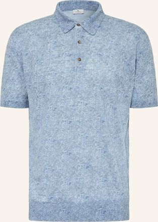 Etro Etro Strick-Poloshirt Regular Fit Aus Leinen blau