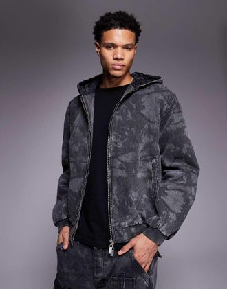 Liquor & Poker Zane - Veste densemble zipp&eacute;e &agrave; imprim&eacute; camo style arbre-Multicolore