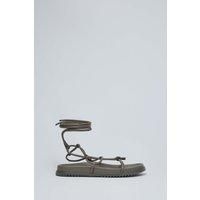 Rick Owens Leather Sandals - Penta Granola Dust