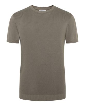 Tom Rusborg Leichtes Strick-T-Shirt mit frontseitiger Reiskornstruktur in