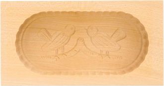 Mitienda Butterform aus Holz 2 Vögel Motiv für 250g Butter, Sturz-Form zum Dekorieren, handgemacht