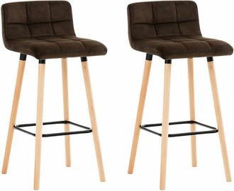 Clp Lot de 2 tabourets de bar Lincoln velours Marron