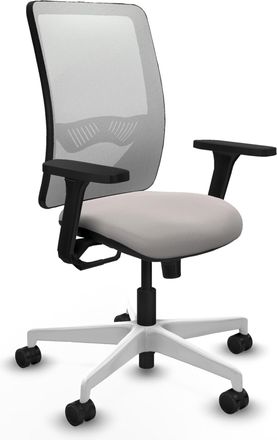 Piqueras y Crespo Schreibtischstuhl mit wei&szlig;en Rollen Zulema mit 3D-Armlehnen, h&ouml;henverstellbare Lendenwirbelst&uuml;tze, ausgestattet mit Sincro 3 Positionen und Schneidesc