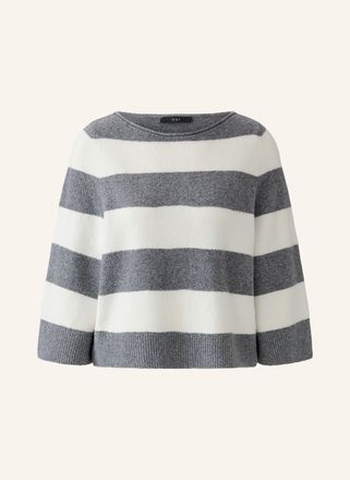 Oui Pullover Mit 3/4-Arm grau